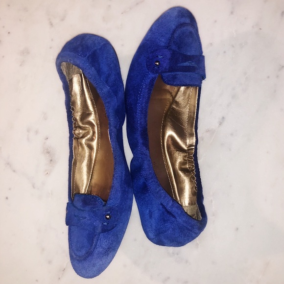 BCBGeneration | Shoes | Bcbg Cobalt Blue Suede Slip On Flats Size 8 ...